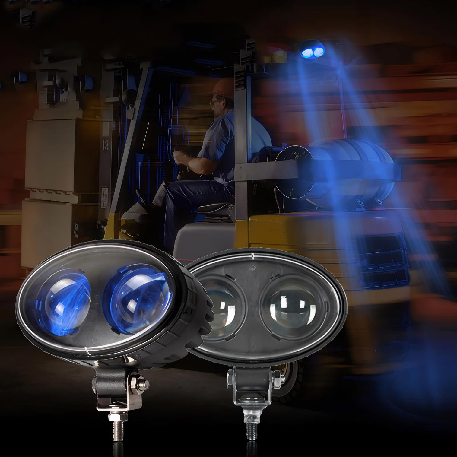 DAYSEN LED Forklift Safety Lights Blue Spot Pattern for Warehouse Fork ...
