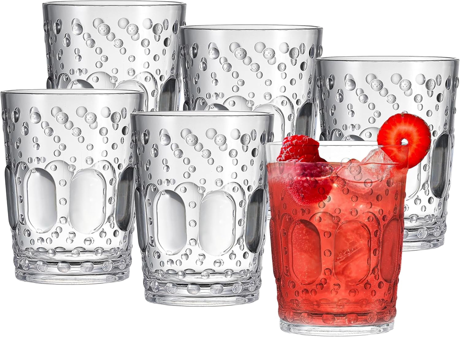 DAYTON17 ounce, Set of 6, Acrylic Drinking Glasses, Shatter-proof ...