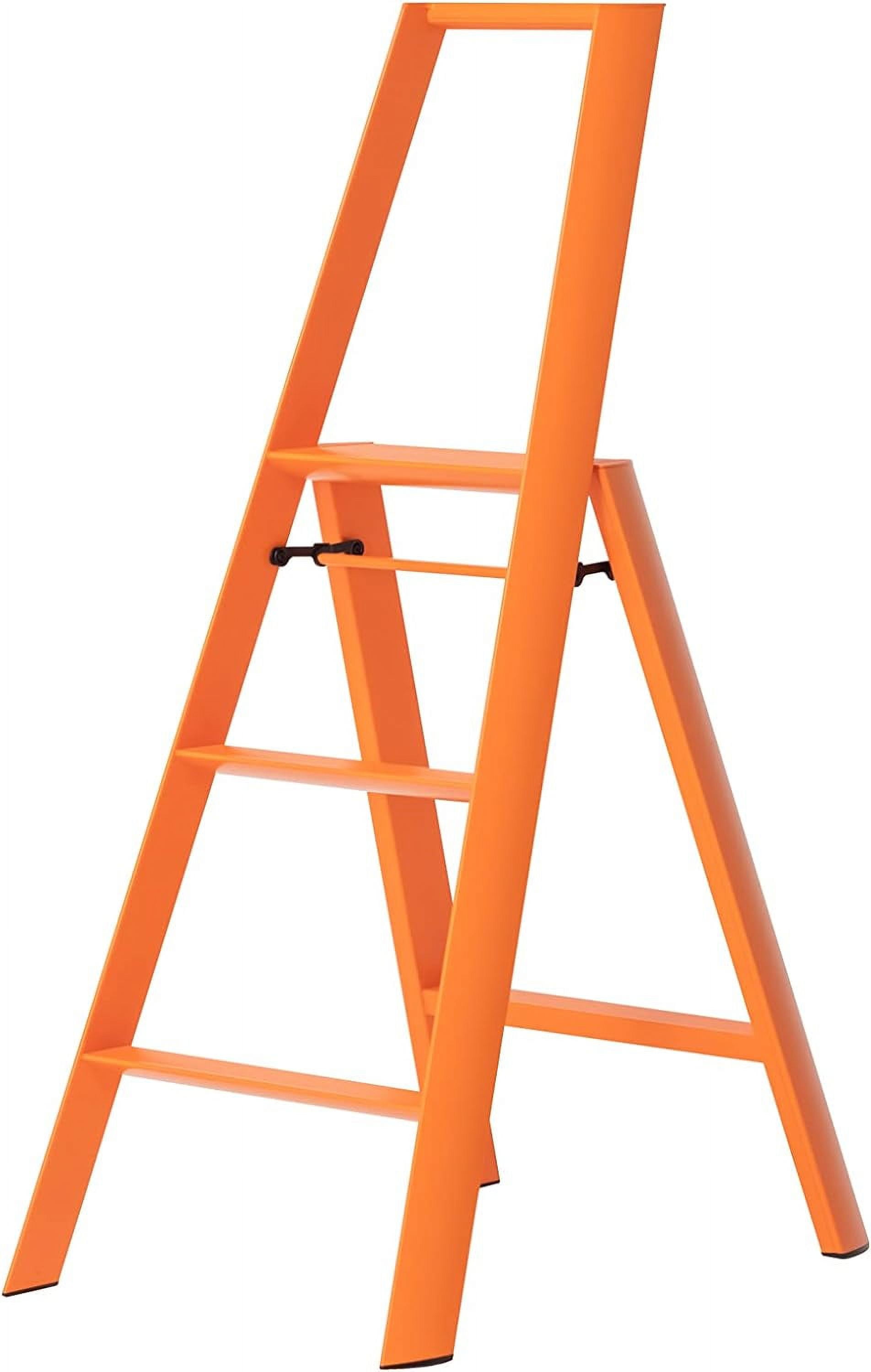DAZHENG Ladders Lucano Step Ladder, 3-Step Orange - Walmart.com