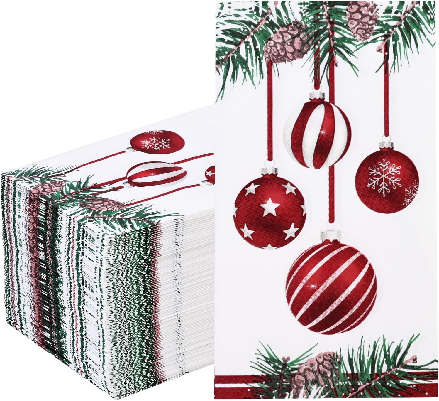 DAZLUT 100 Pcs Christmas Paper Napkins, 3 Ply Guest Napkins, Christmas ...