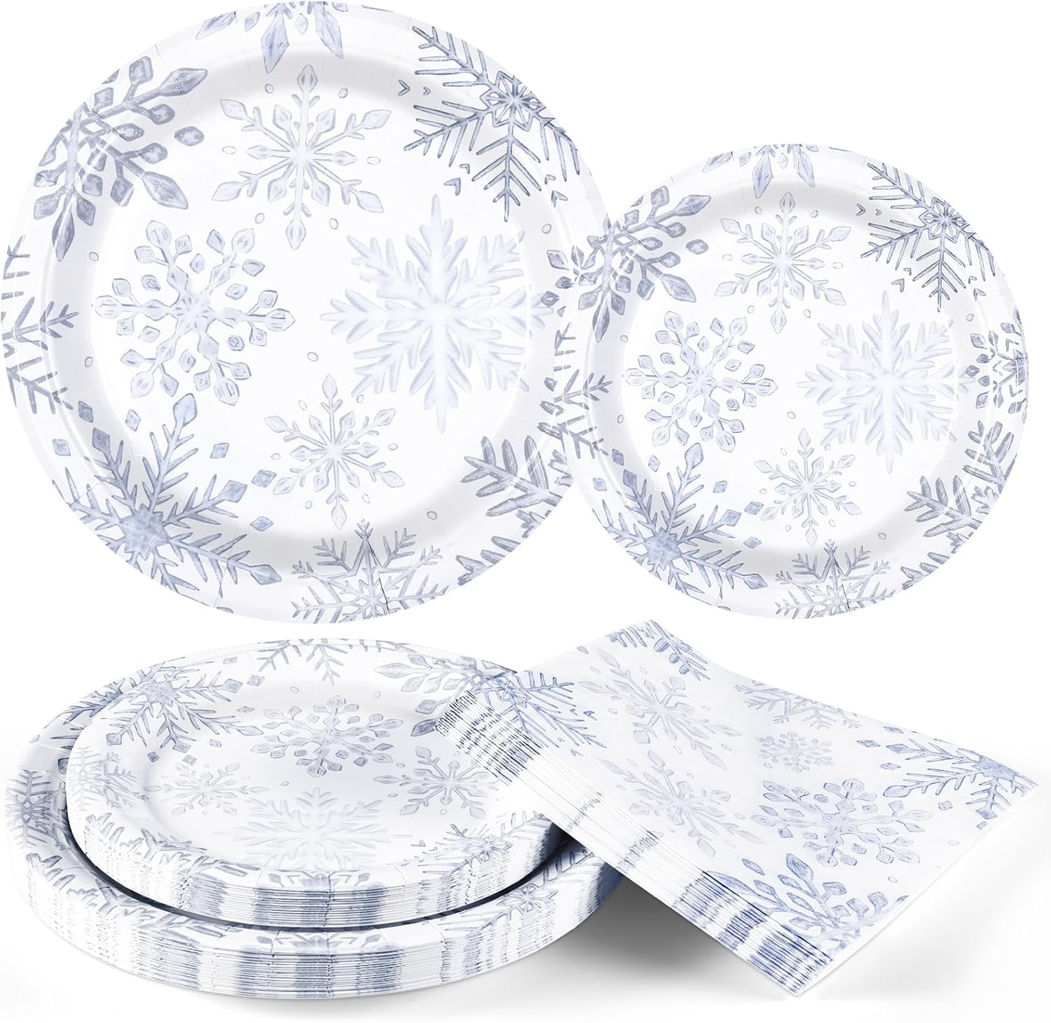 DAZLUT 200 PCS Christmas Paper Plates and Napkins Serves 50 Guests ...