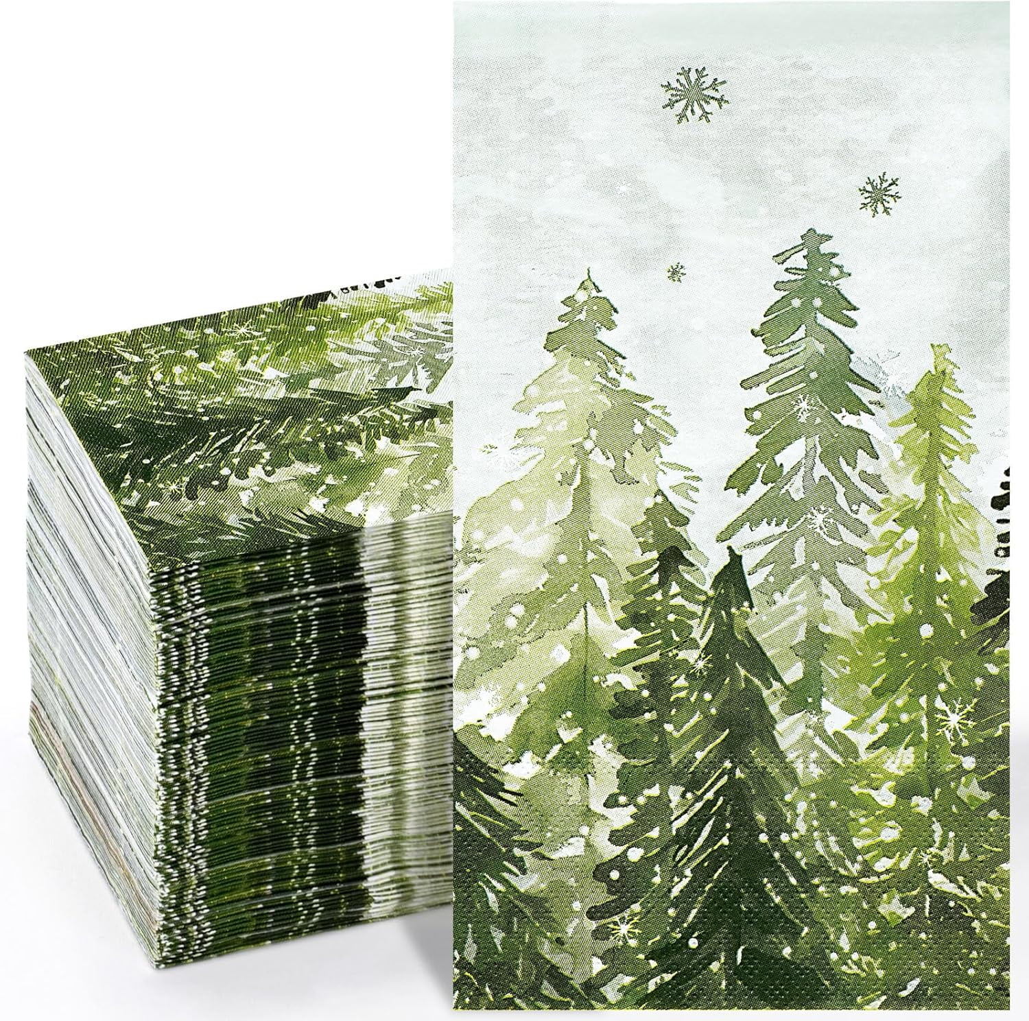 DAZLUTE 100 PCS Christmas Paper Napkins 3 Ply Paper Christmas Tree ...