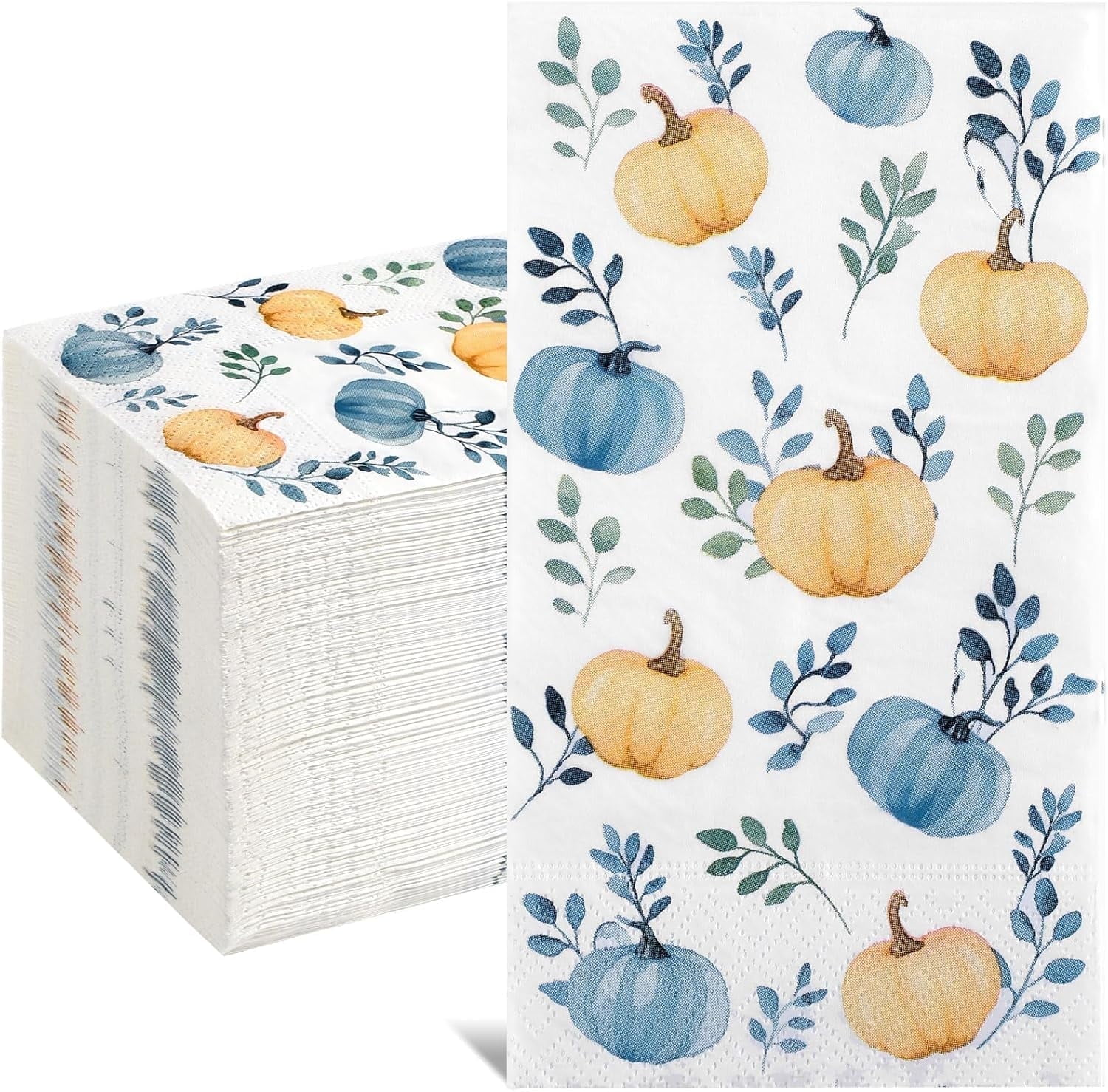 DAZLUTE 100 PCS Fall Paper Napkins 3 Ply Disposable Pumpkin Napkins ...