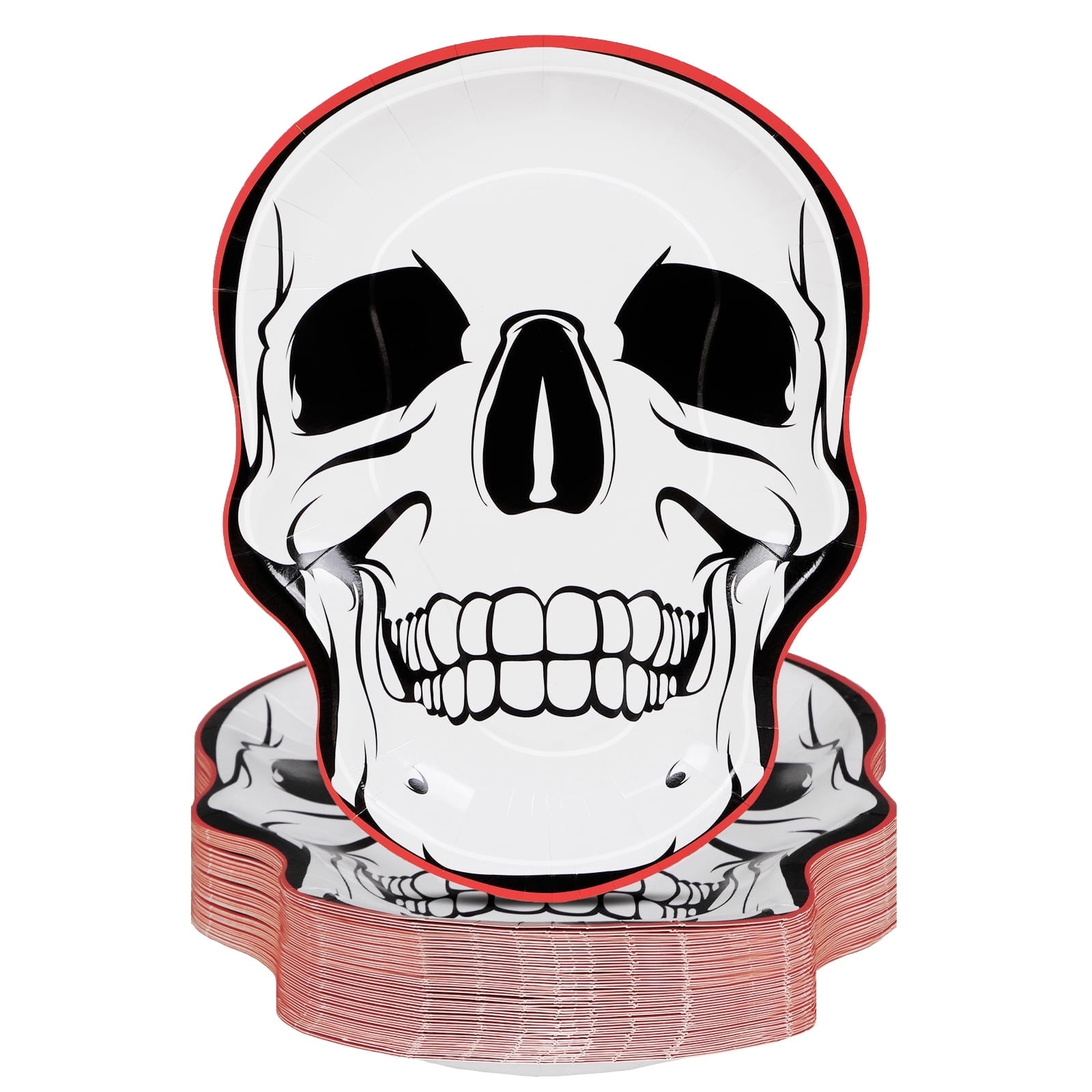 DAZLUTE Halloween Paper Plates, Disposable Skull Paper Dessert Plates ...