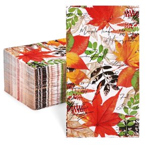 Party Central Lush Leaves 2-Ply Hello Fall Harvest Beverage Napkins - 5 ...
