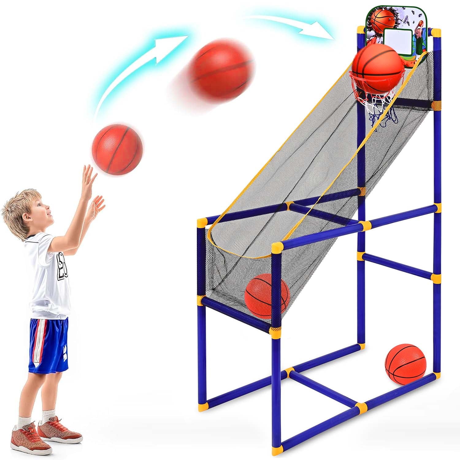 DAZLUTE Basketball Hoop & Shooting Game Set for Kids with 2 Balls ...