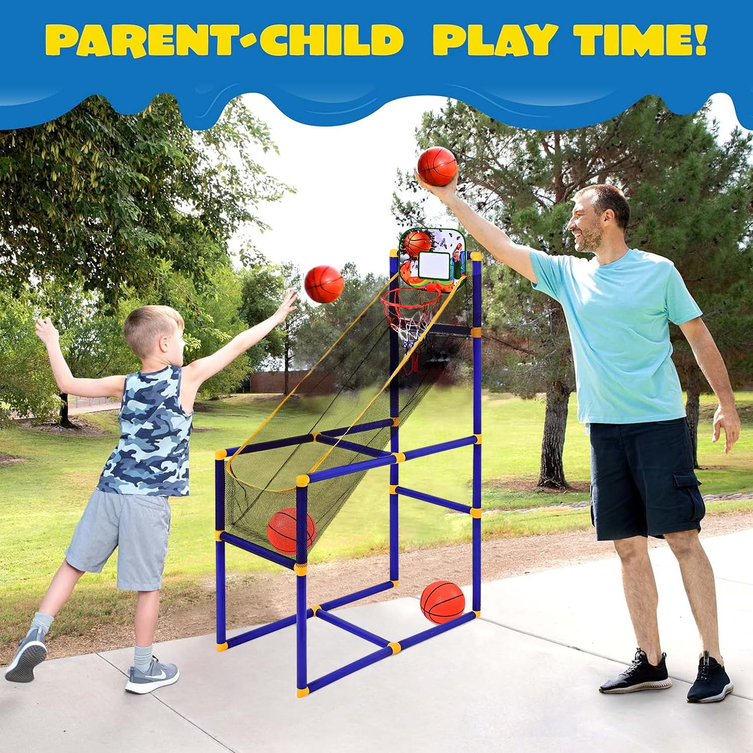 DAZLUTE Basketball Hoop & Shooting Game Set for Kids with 2 Balls ...