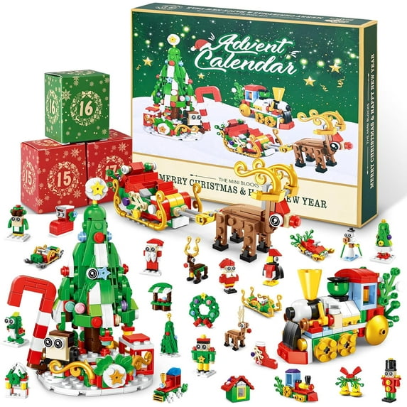 DAZLUTE Christmas Party Favors Building Blocks Set Gift, Christmas Toys ...