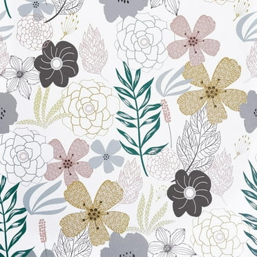 Peel and Stick Wallpaper Canvas Contact Paper Tropical Flowers Parrots ...