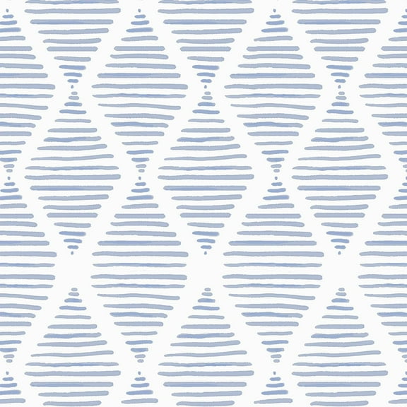 Blue and White Stripe Wallpaper Peel and Stick Herringbone Contact ...
