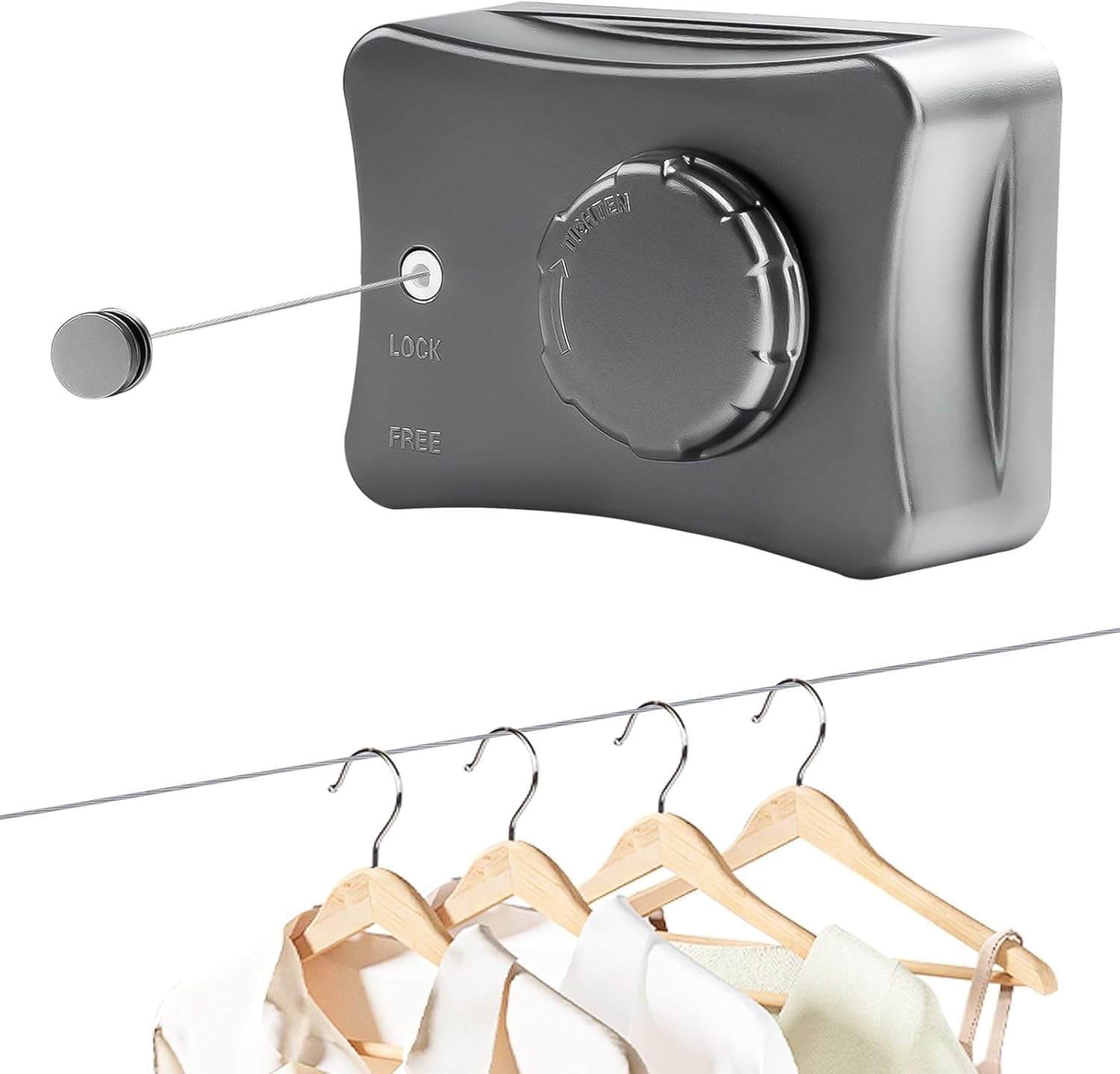 DAZUINIAO Heavy Duty Retractable Clothesline Indoor 6.89 Feets Bold ...