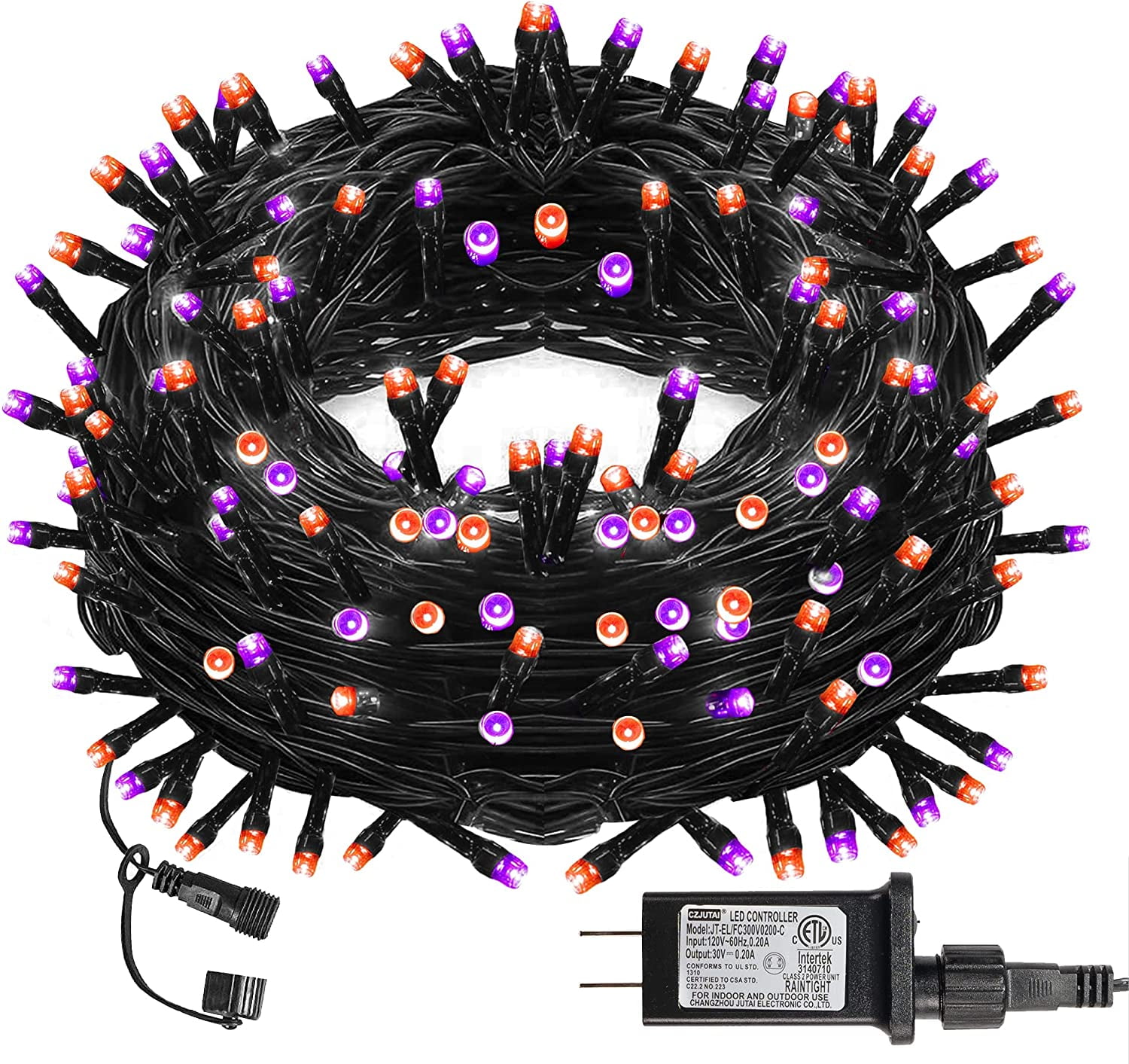 DAZZLE BRIGHT Halloween 300 LED String Lights, 100FT String Lights with ...