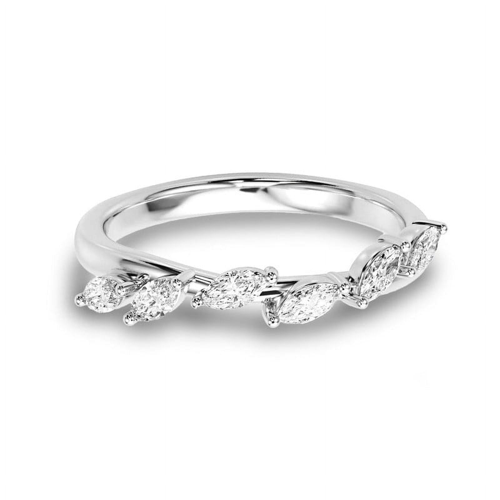 DAZZLE Jewel 14K White Gold Plated Birthday Ring - 0.7 Ct Marquise Cut ...