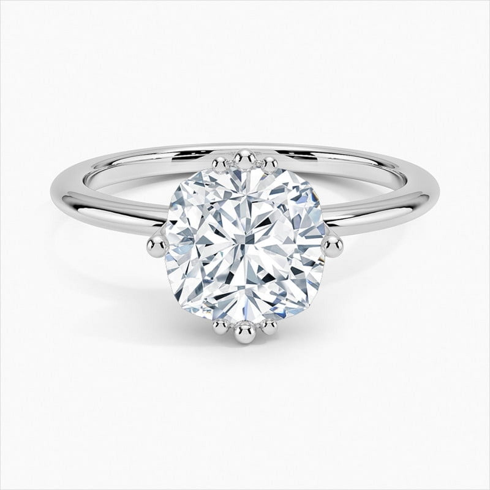DAZZLE Jewel 14K White Gold Plated Diamond Ring - Cushion Cut Excellent ...
