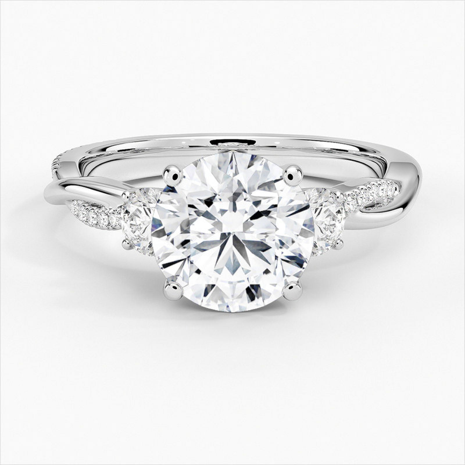 DAZZLE Jewel 14K White Gold Plated Rings - 1.9 Ct Brilliant Round Cut ...