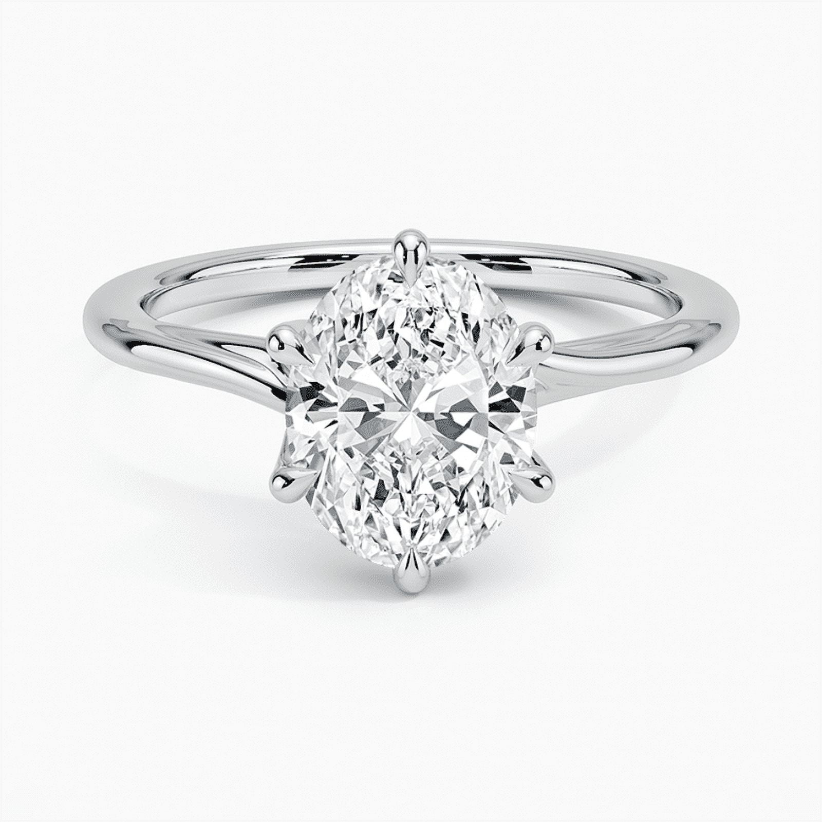 Dazzle Jewel 14K White Gold Plated Rings For Women's - 1.9 Ct VVS1 Oval ...
