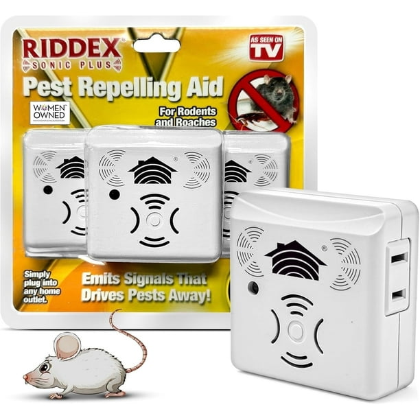 Riddex Sonic Plus Ultrasonic Pest Repeller, Plugs in with extra Outlets ...