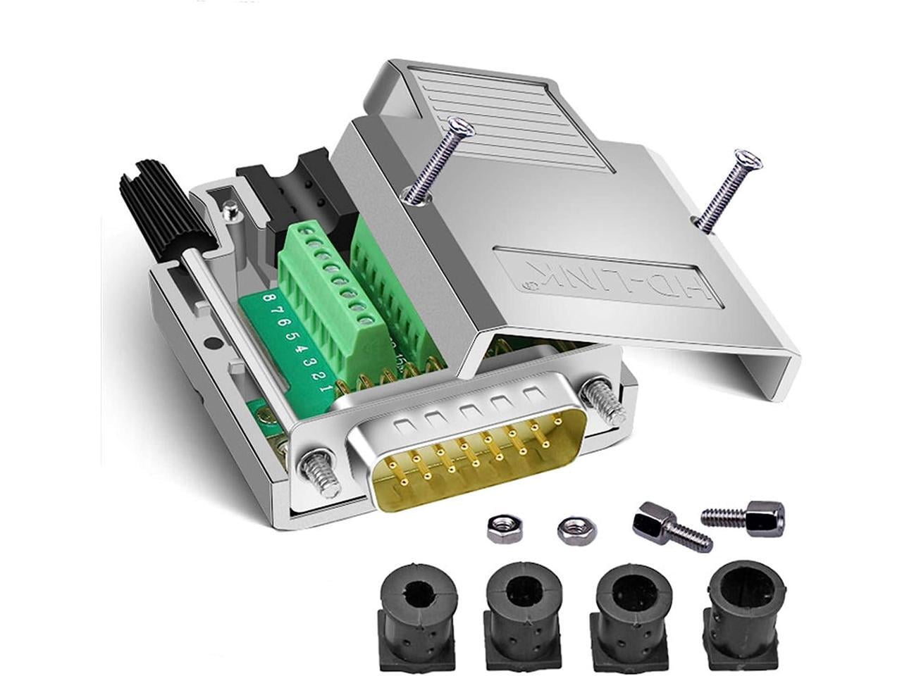 DB15 Solderless Serial to 15-pin Port Terminal Adapter Connector ...
