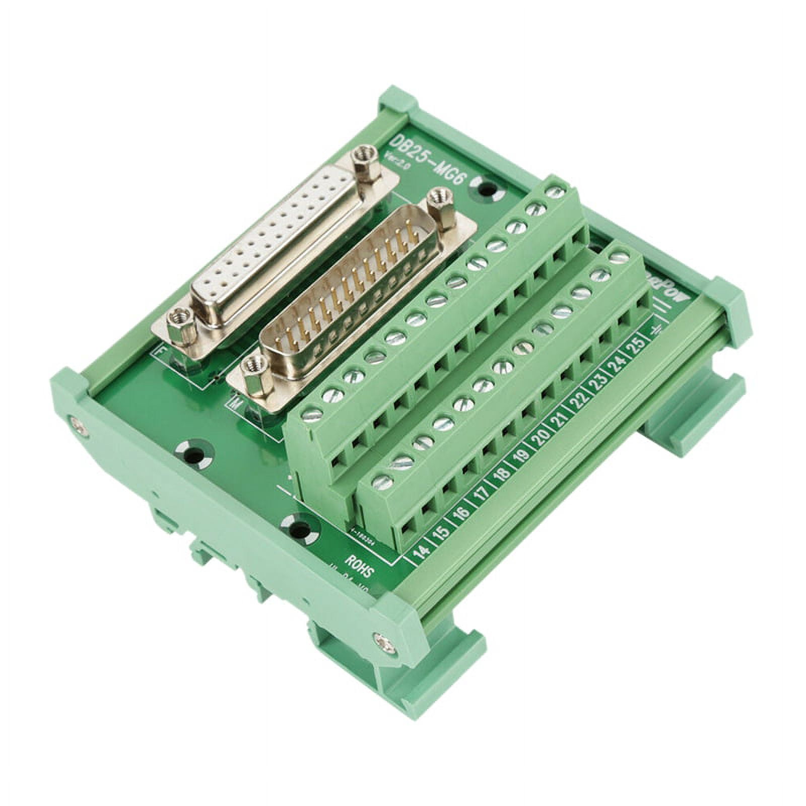 DB25 DIN Rail Mount Interface Module Male/Female Connector Board ...