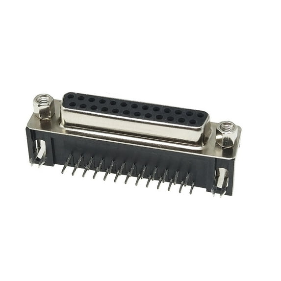 DB25 Female Right Angles PCB Mount Connectors Interference Resistant ...
