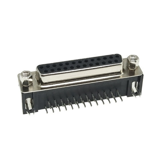 DB25 Female Right Angles PCB Mount Connectors Interference Resistant ...