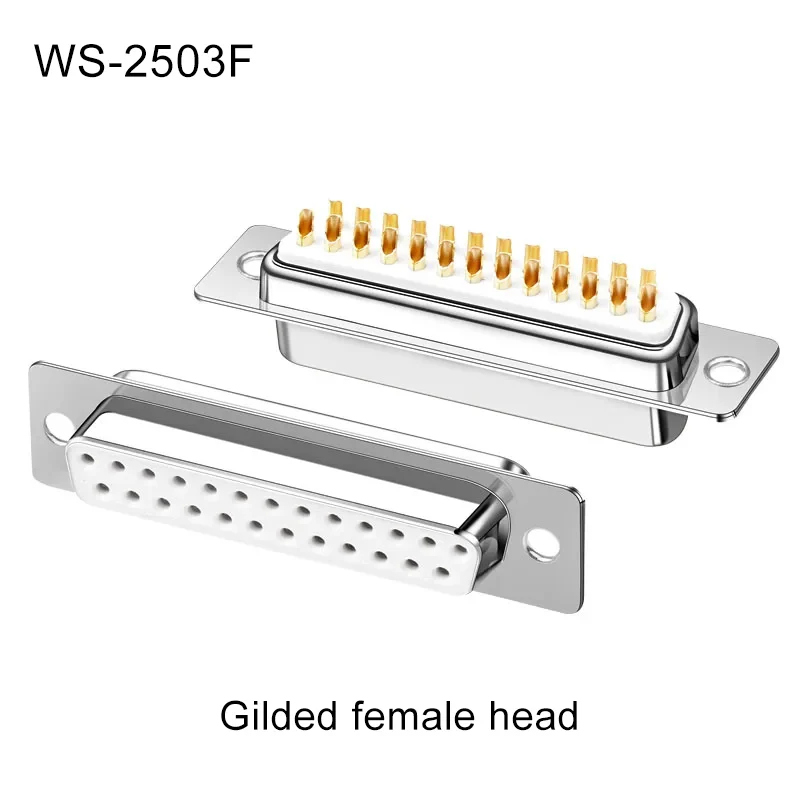 DB25 Soldering Connector Plug Two-row DB 25 Pin Gold-plating Male ...