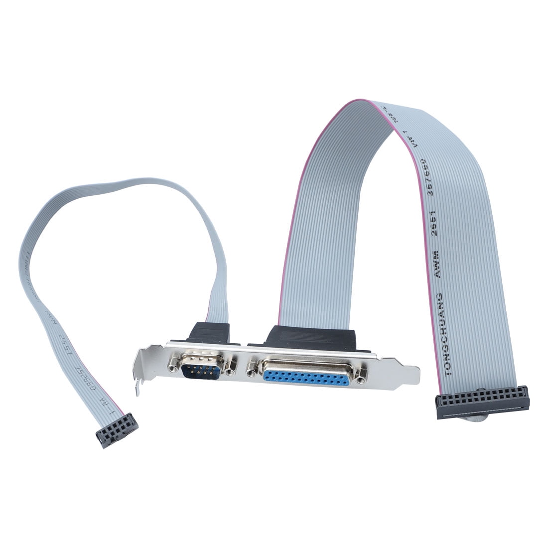 DB25 to IDC 26p + DB 9 to IDC 10p Com Port Motherboard Cable Slot Panel ...