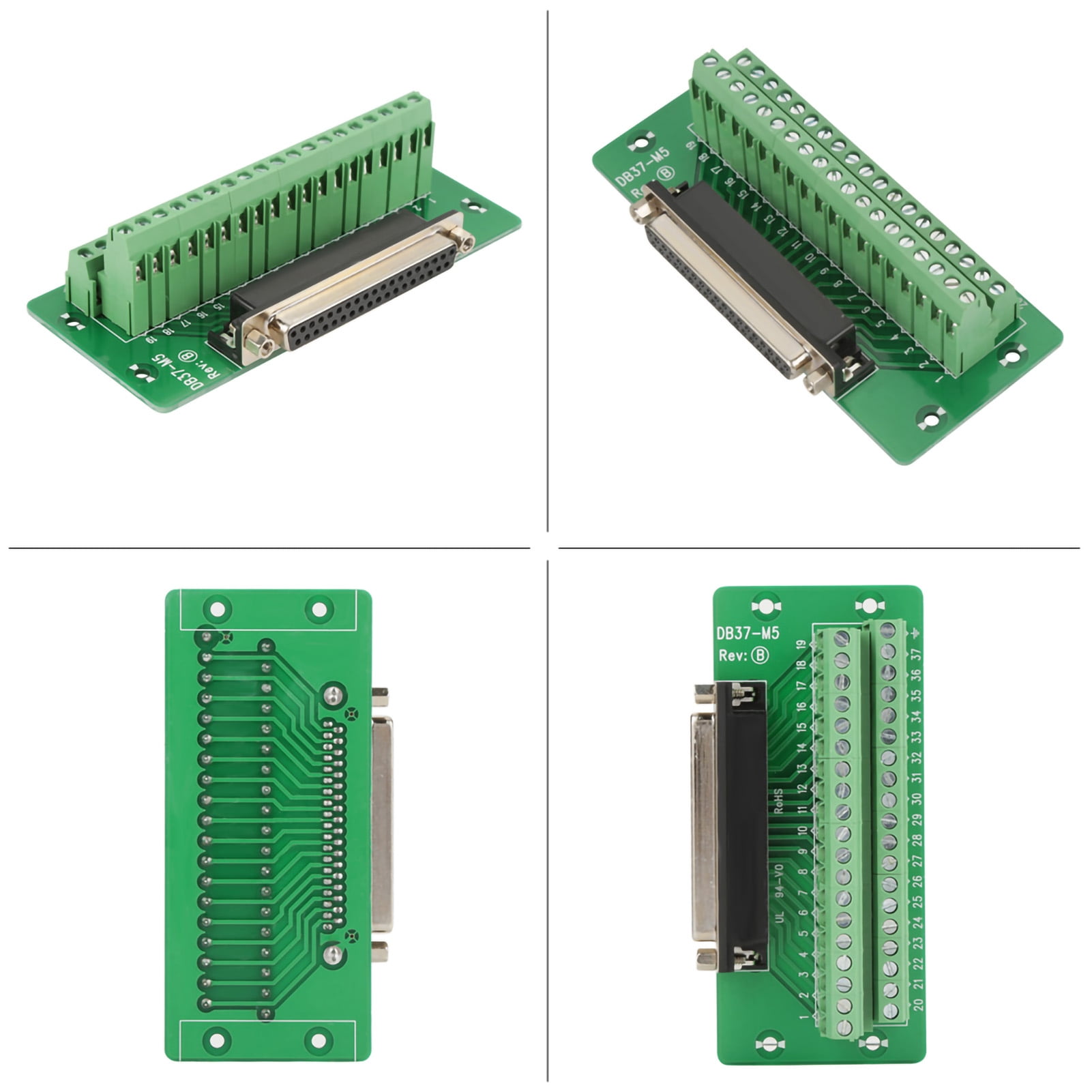 Neyseki DB37 DIN Rail Mount Interface Module Connector Terminal ...