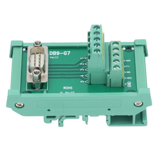 DB9 Breakout Board, Straight Male Connector, 5mm Terminal Spacing, PCB ...