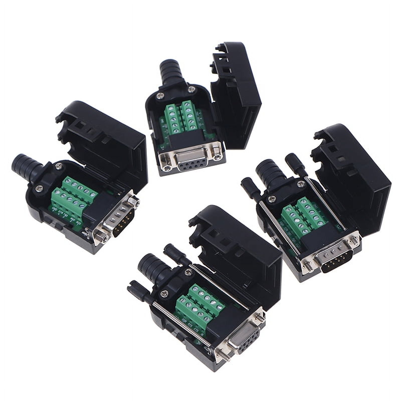 DB9 Connector Male Female 9 Pin Plug Wire Sleeve RS232 RS485 Breakout ...
