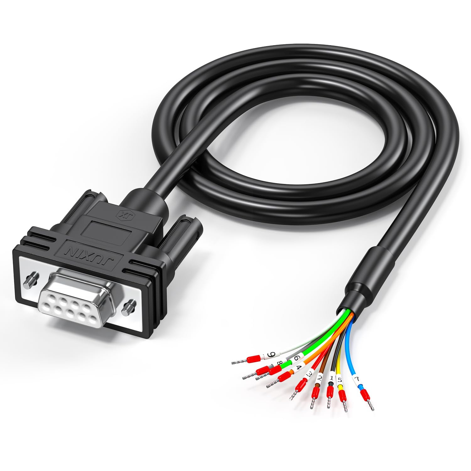 DB9 Female to Bare Wire with Cable Marker 5ft DB9 Connector RS232 ...