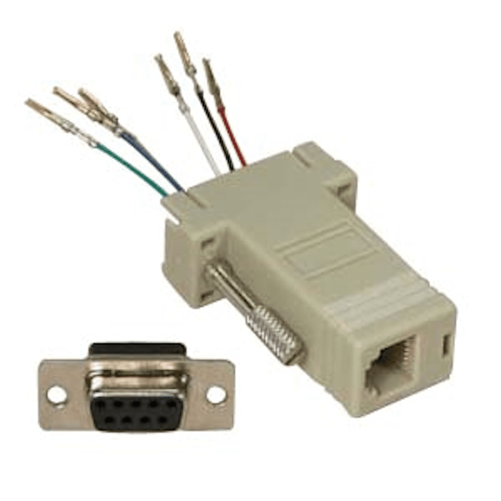 DB9-Male to RJ11/12 (6 wire) RS232 Modular Adapter Ivory - Walmart.com