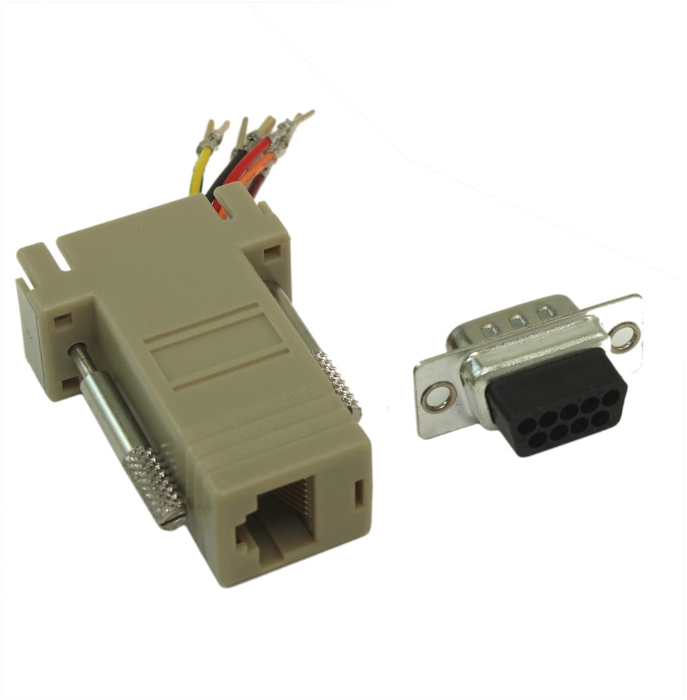 DB9-Male to RJ45 (8 wire) RS232 Modular Adapter Ivory - Walmart.com
