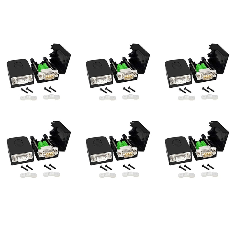 DB9 Solderless Connector RS232 D-SUB Serial to 9-Pin Port Terminal Male ...