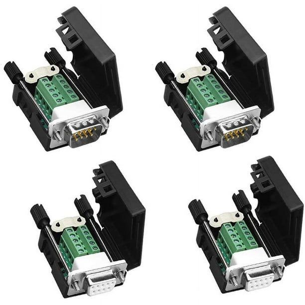 DB9 Solderless RS232 D-SUB Serial to 9Pin Port Terminal Male Female Adapter Connector Breakout ...