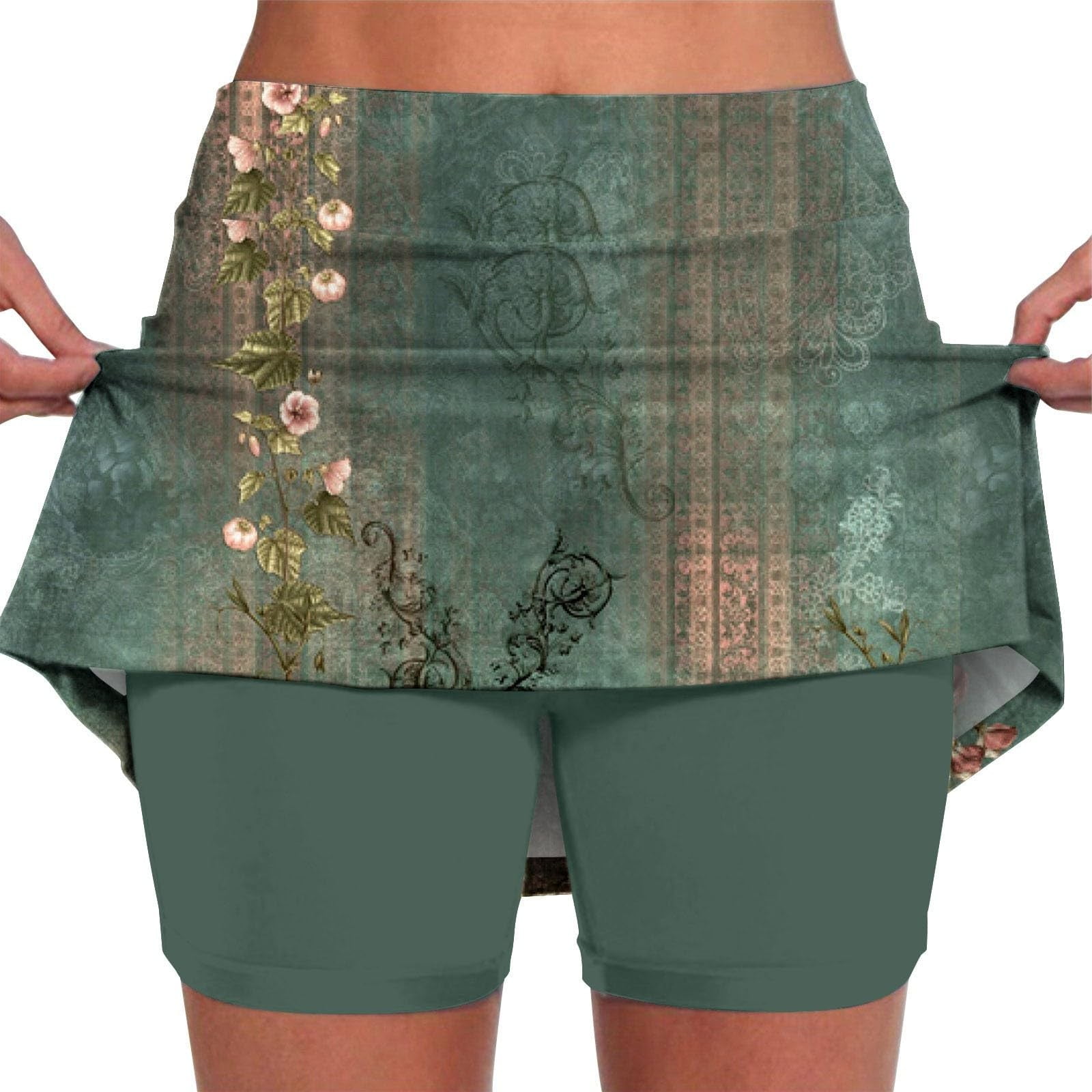 DBAIXID 2 in 1 Skorts with Pockets for Women Tummy Control Plus Size ...