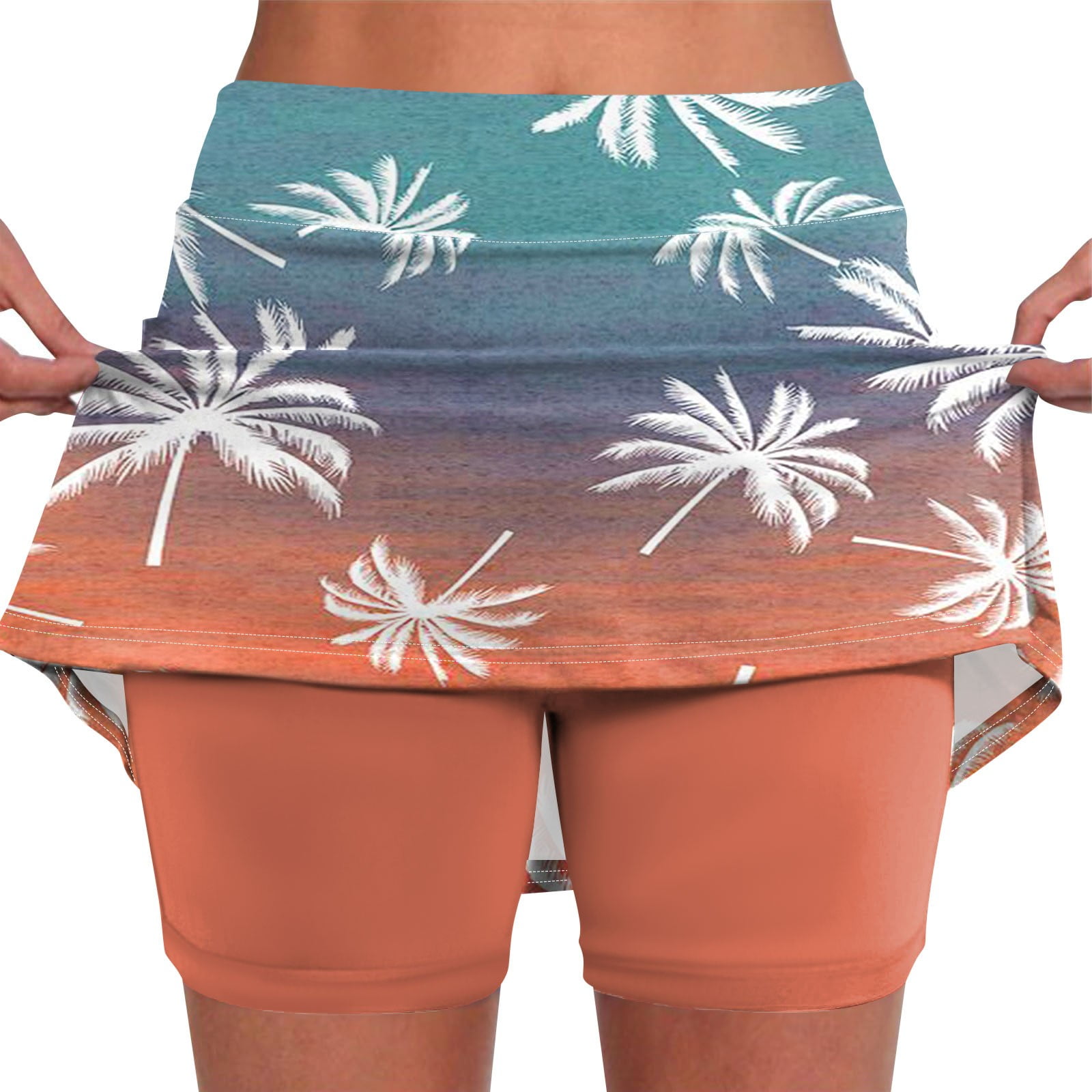 DBAIXID 2 in 1 Womens Tummy Control Skorts with Pockets Plus Size ...