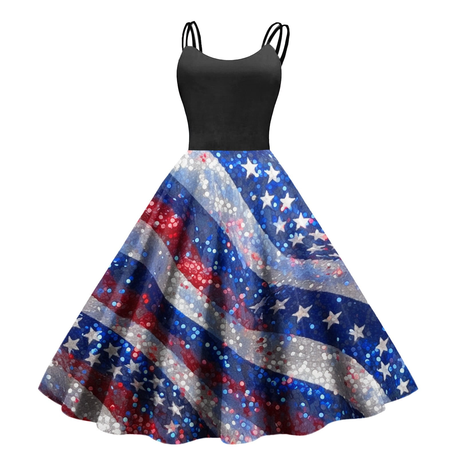 DBAIXID 4th of July Dress for Women Sleeveless Plus Size USA American ...