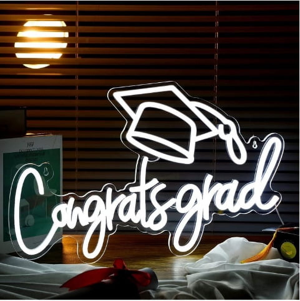 DBAIXID Congrats Grad Neon Sign Congrats Neon Lights Signs for Backdrop ...