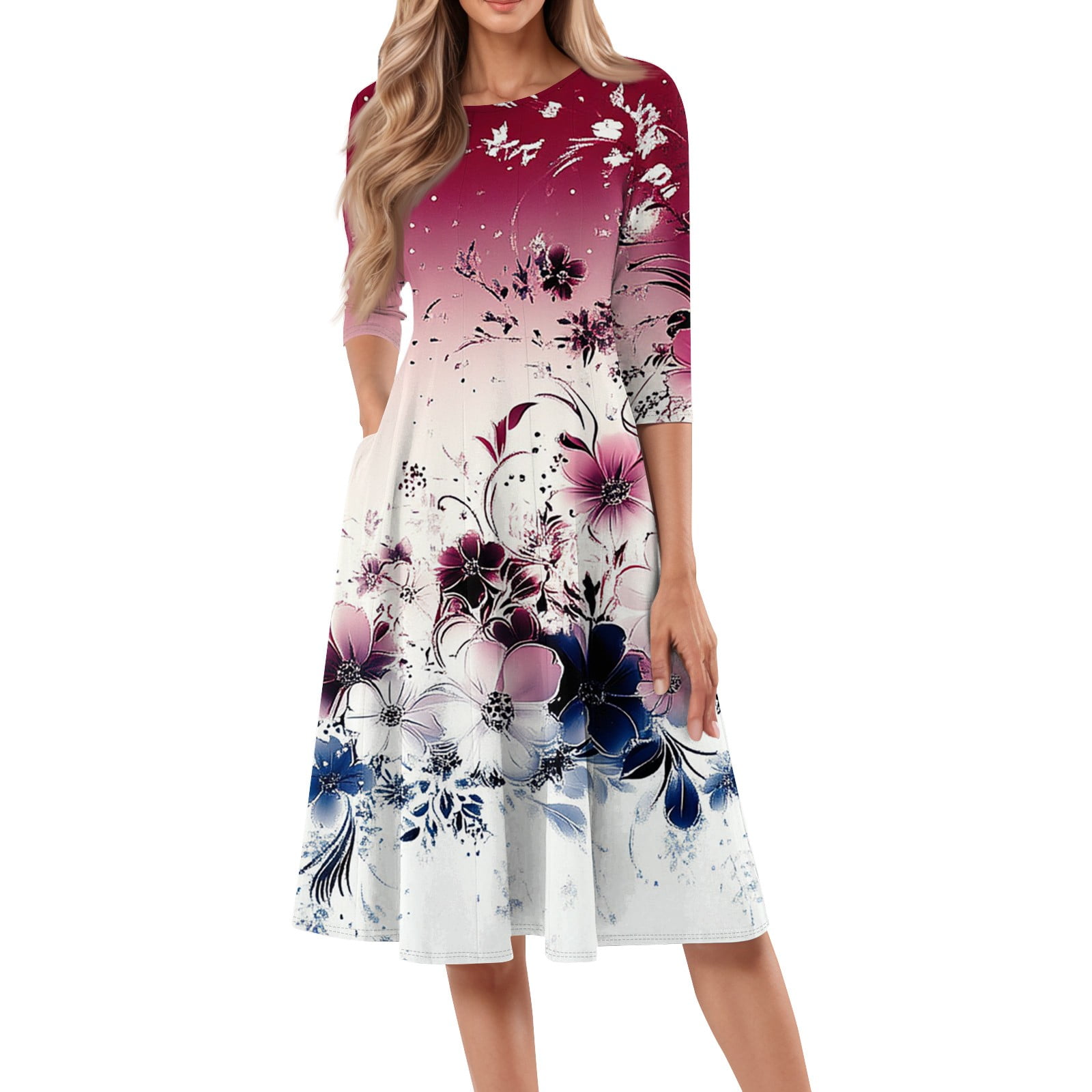 DBAIXID Floral Summer Dresses for Women 2025, Beach Trendy Floral Dress ...