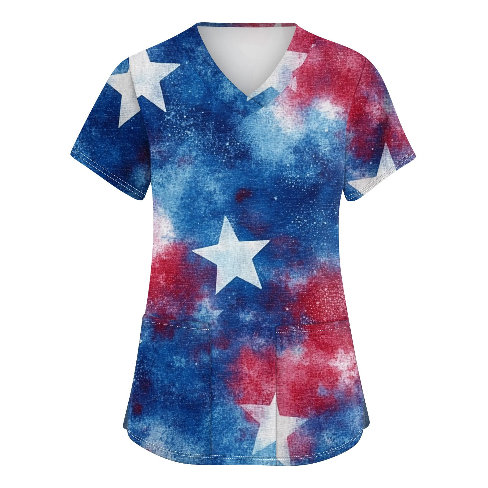 DBAIXID Fourth Of July Scrub Tops for Women American Flag Unshackled ...