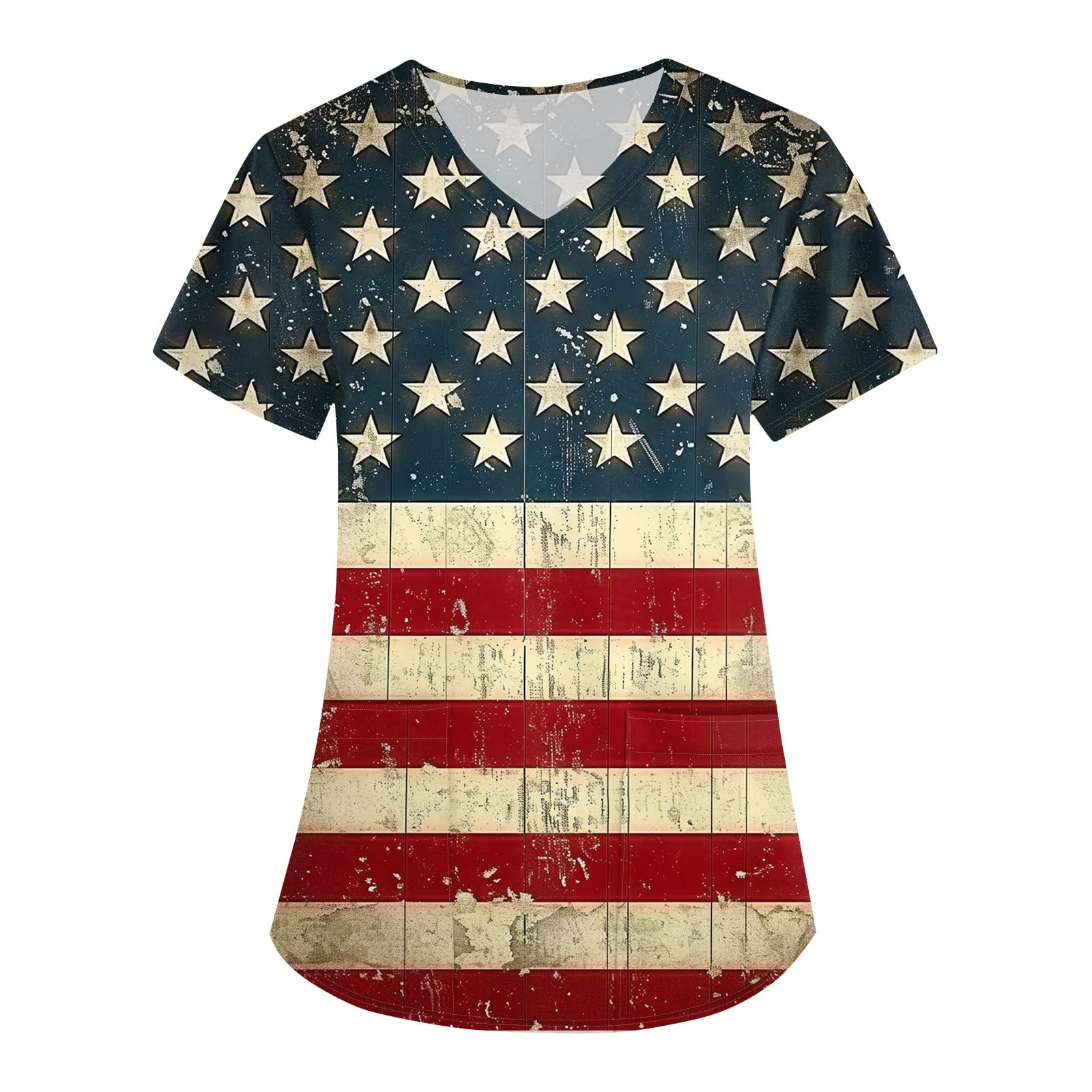 DBAIXID Fourth Of July Scrubs for Women Red White and Blue Proud ...
