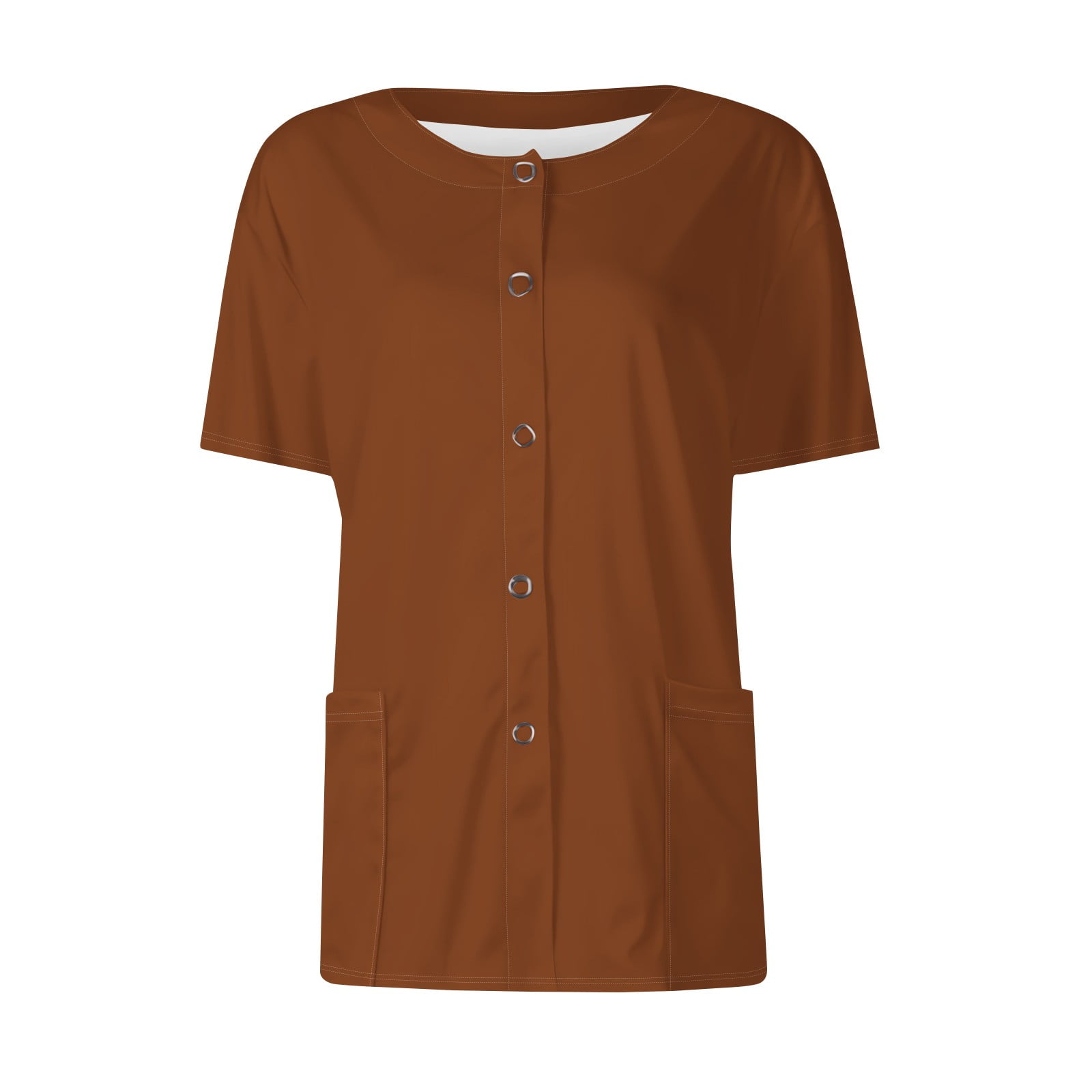 DBAIXID Holiday Scrub Tops for Women Solid Color Short Sleeve Scrub ...