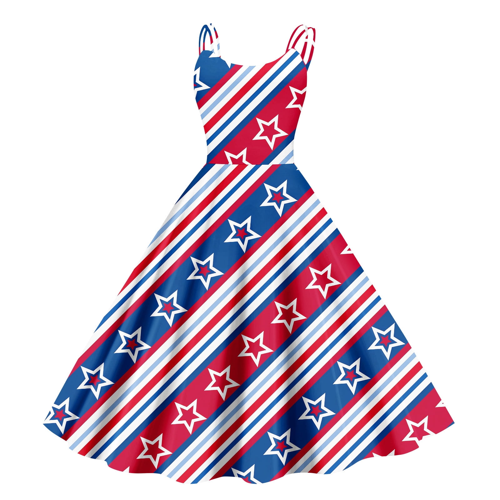 DBAIXID Independence Day Womens Dress Round USA American Flag 1776 ...