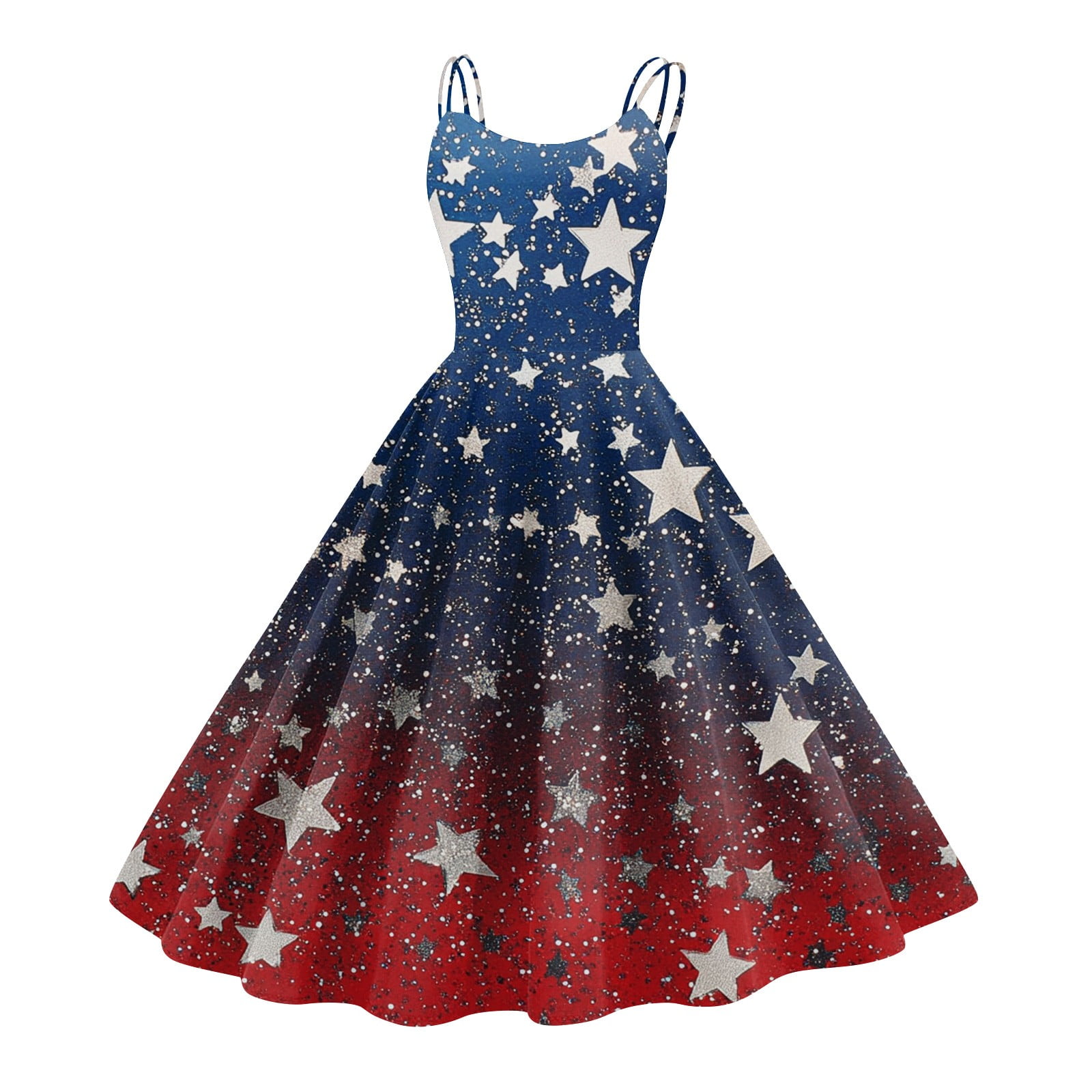DBAIXID Independence Day Womens Dress Sleeveless 1776 Patriotic Plus ...
