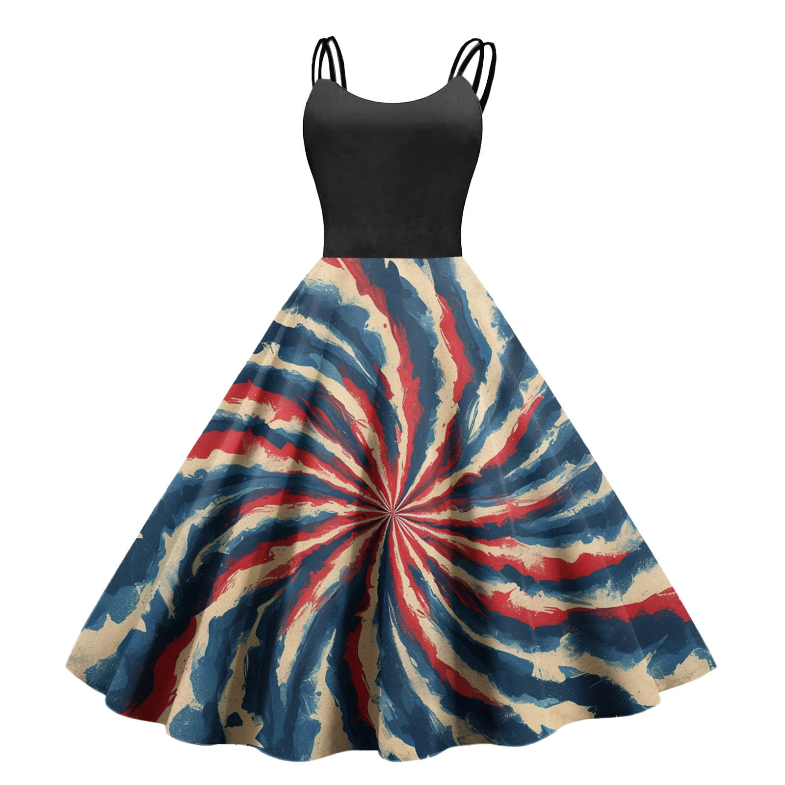 DBAIXID July 4th Dress for Women Sleeveless 1776 Patriotic Red White ...