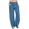 Dbaixid Linen Summer Pants Women 2024 Trendy Casual High Waist