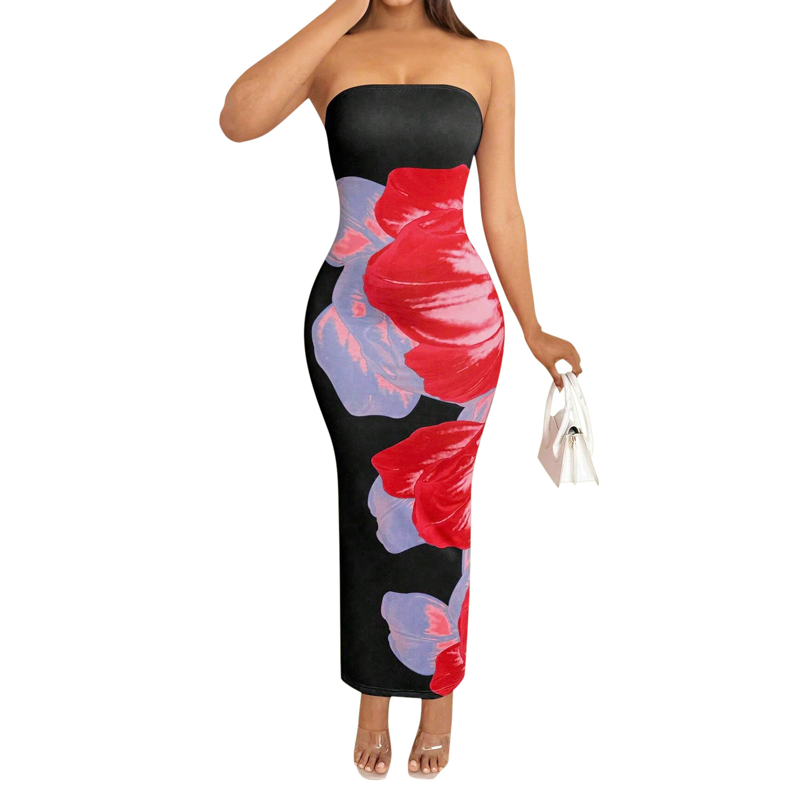 DBAIXID Maxi Wedding Dresses for Women Summer Ruched Bodycon Sleeveless ...
