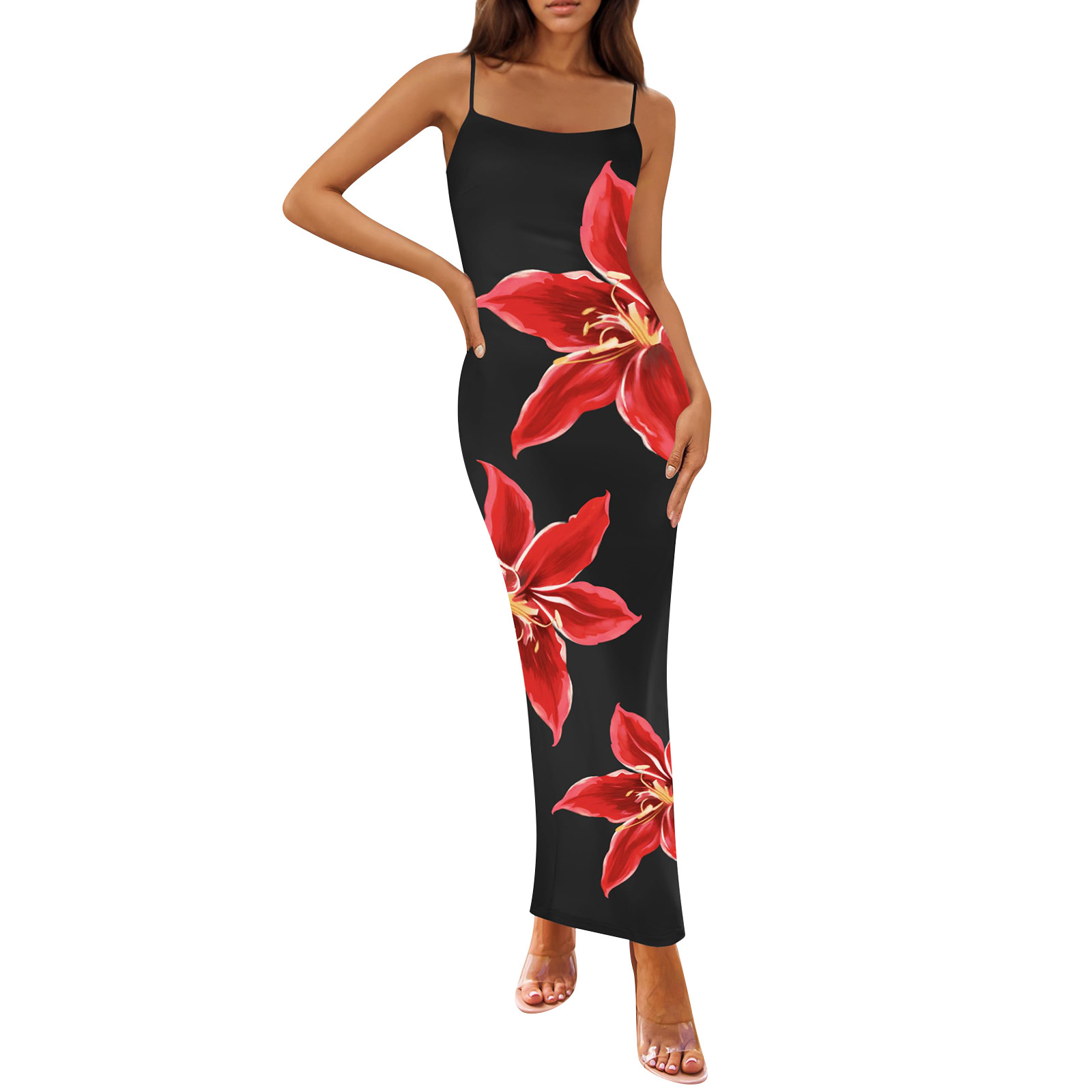 DBAIXID Maxi Wedding Dresses for Women Summer Ruched Bodycon Sleeveless ...