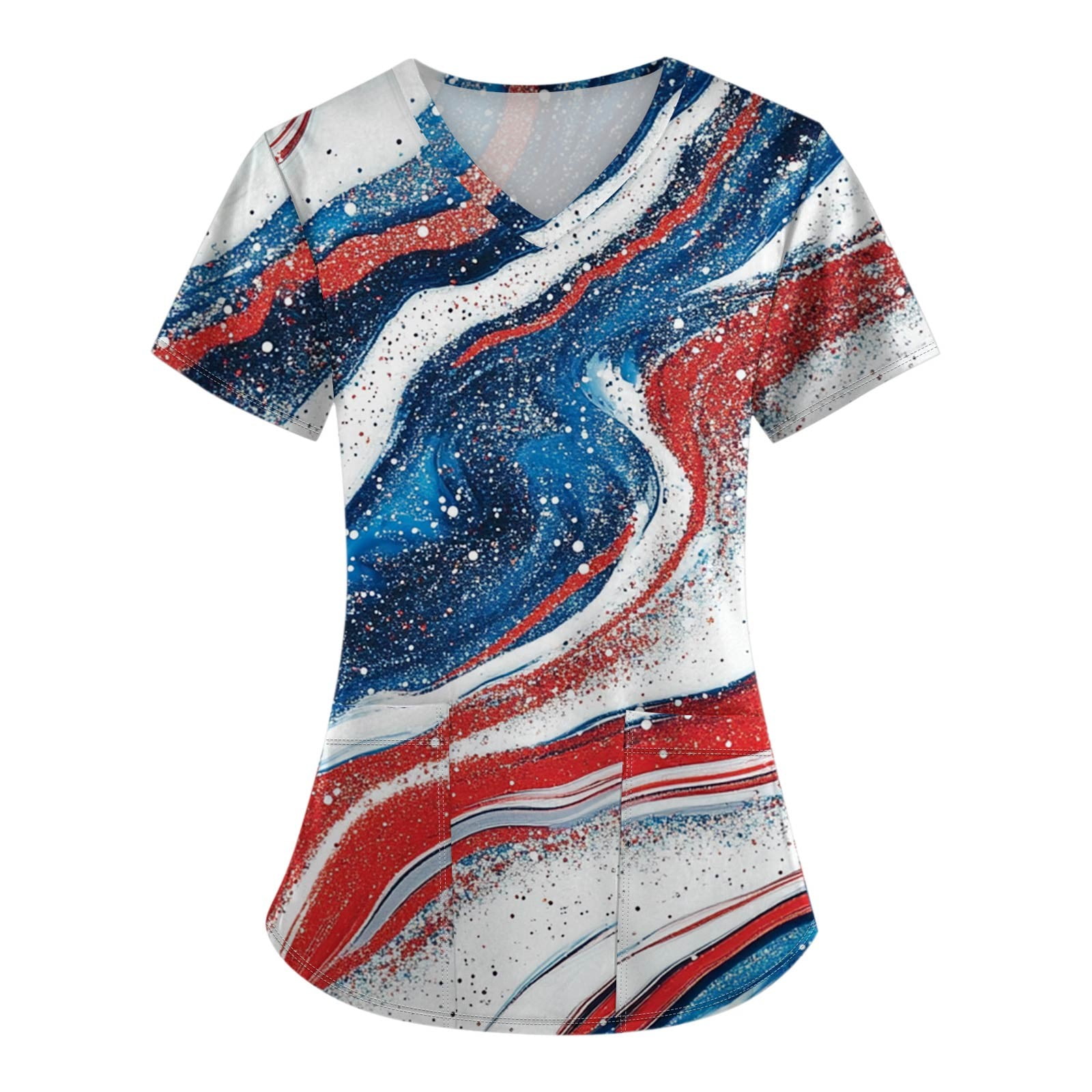 DBAIXID Memorial Day Scrub Shirts for Women Usa Flag Family Legacy ...